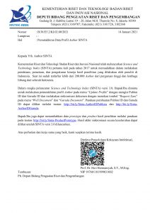 Pemutakhiran Data Profil Author SINTA – LPPM UNJANI